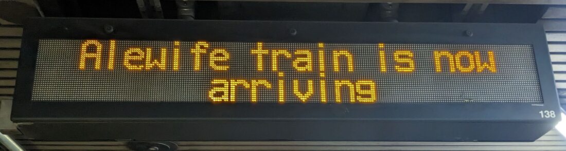 Alewife Train is Now Arriving Alewife Train is Now Arriving