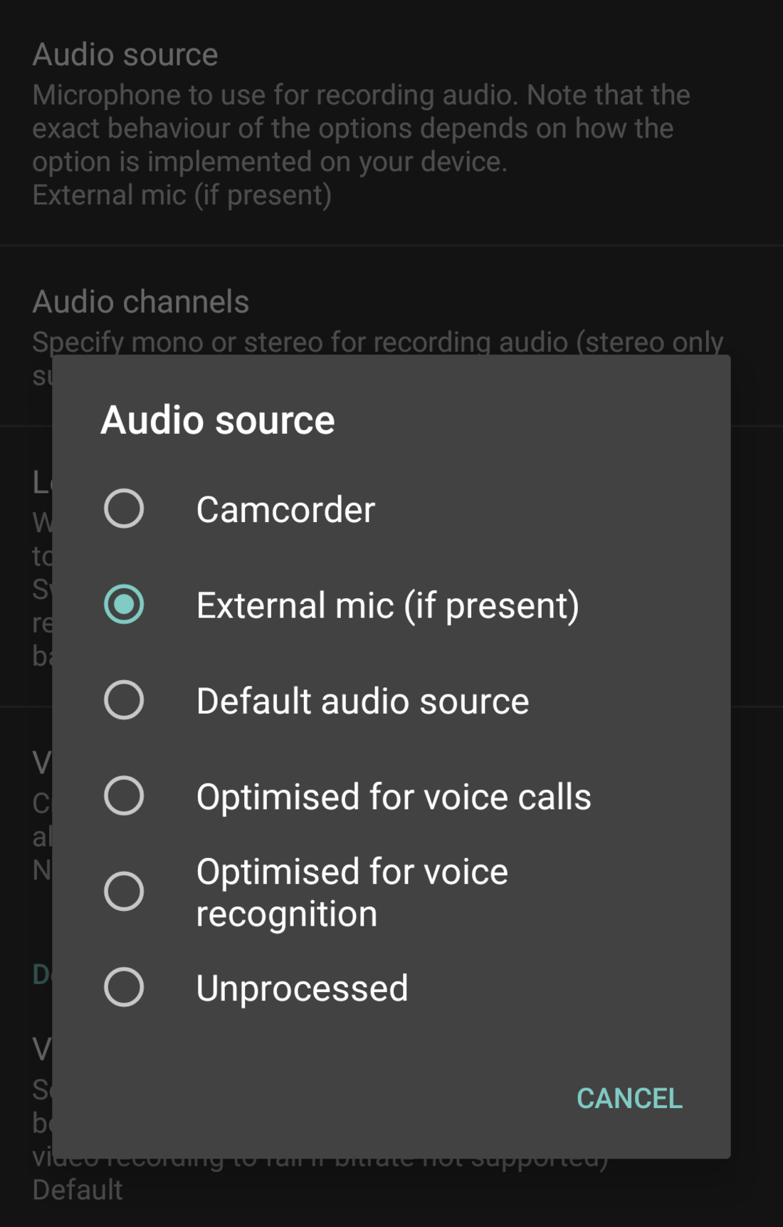 Android Video With External Microphone